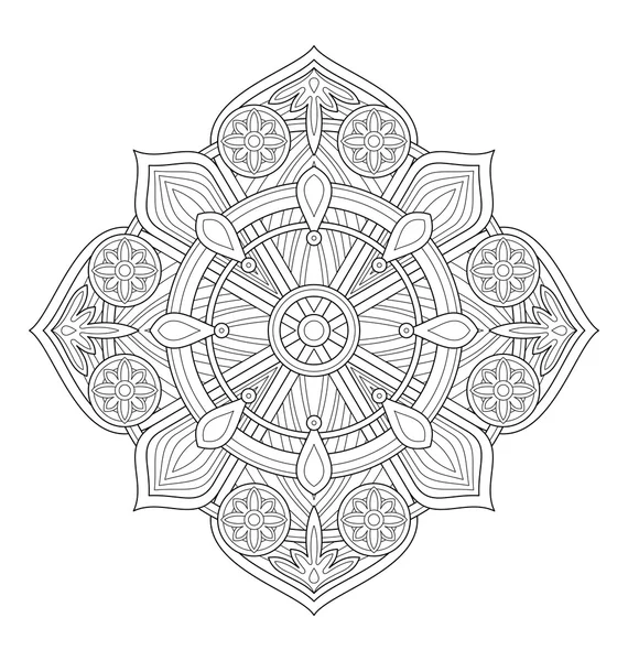 Mandala Illustration For Adult Coloring — Stock Vector © Rijal 109583036