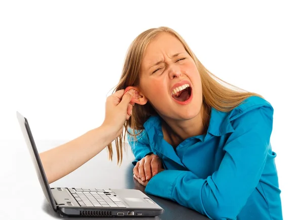 Woman chained to computer Stock Photos, Royalty Free Woman chained to ...