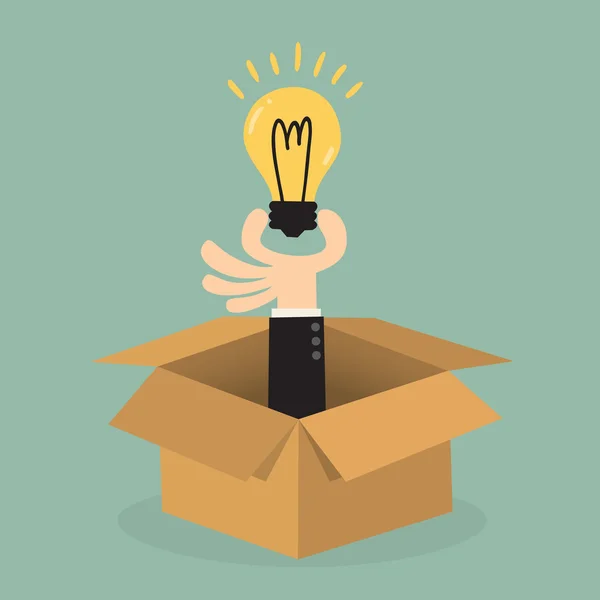 Think Box Creativity Concept Colorful Lightbulb Cardboard Box Stock ...