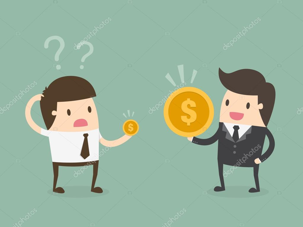 Salary variation cartoon illustration. Stock Vector Image by ...