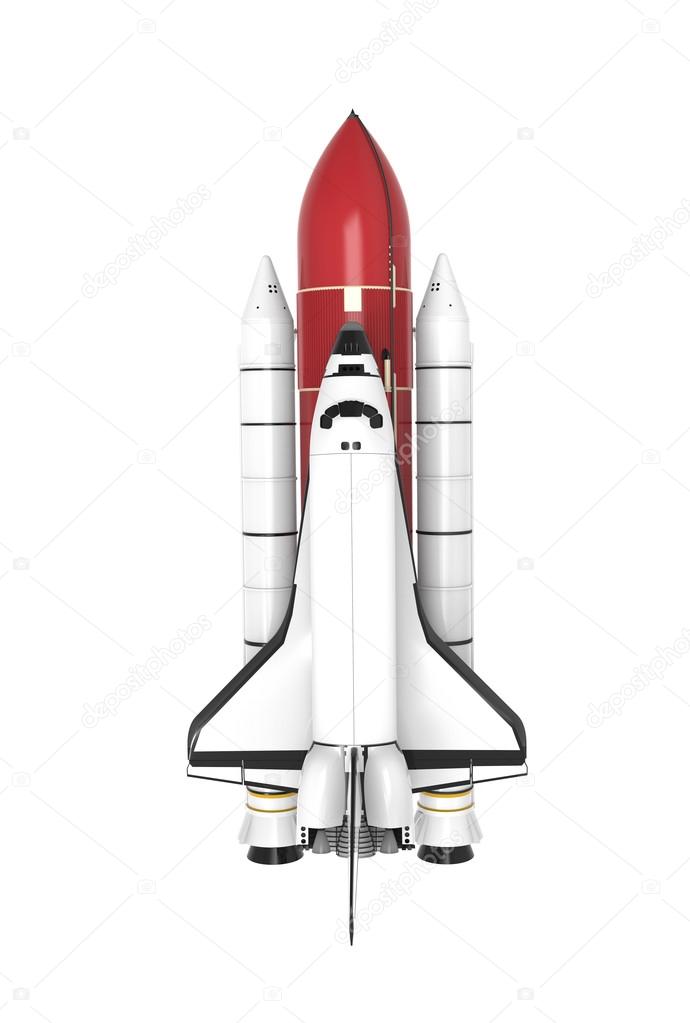 White Background Behind A Space Shuttle