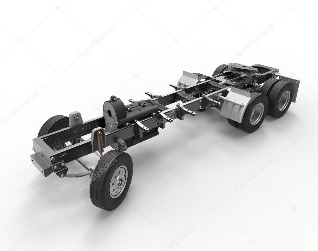 Car chassis with engine. Image of car chassis with engine isolated on ...