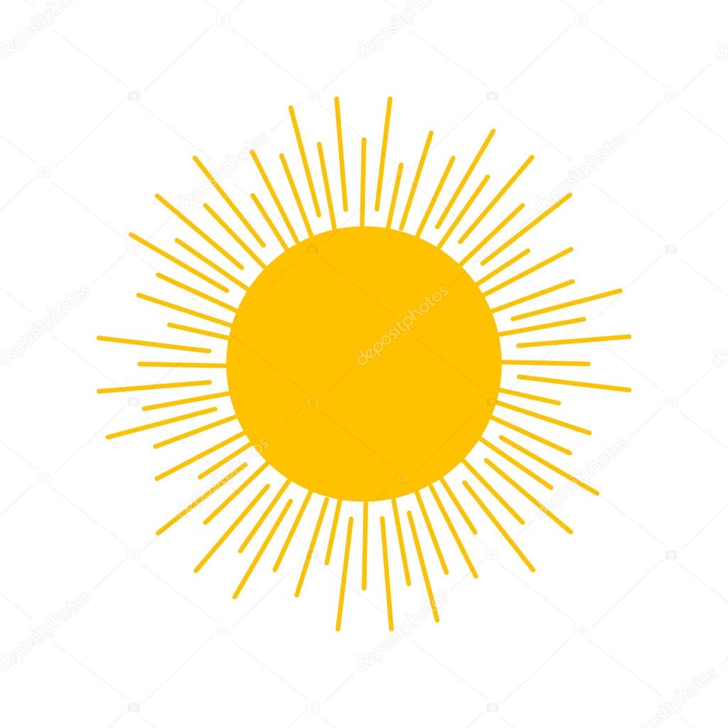Sonne mit Strahlen Symbol - Vektorgrafik: lizenzfreie Grafiken ...
