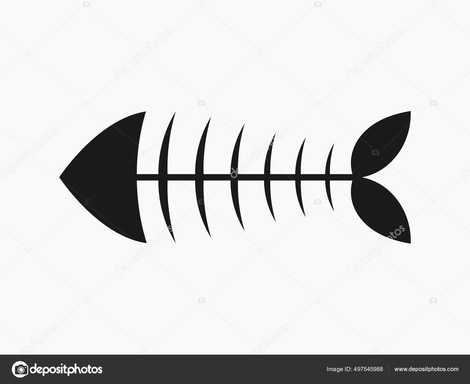 Fishbone Icon Black Fish Bone Vector Illustration Stock Vector Image by ...