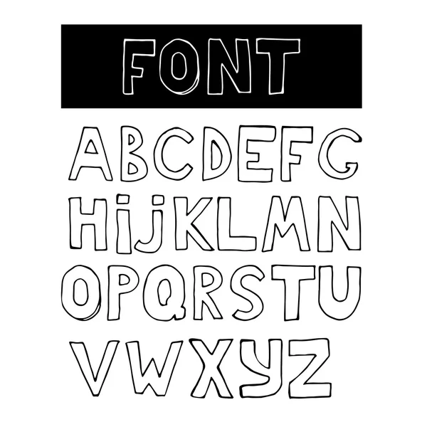 Hand drawn decorative alphabet in doodle creative stile, decorated with ...