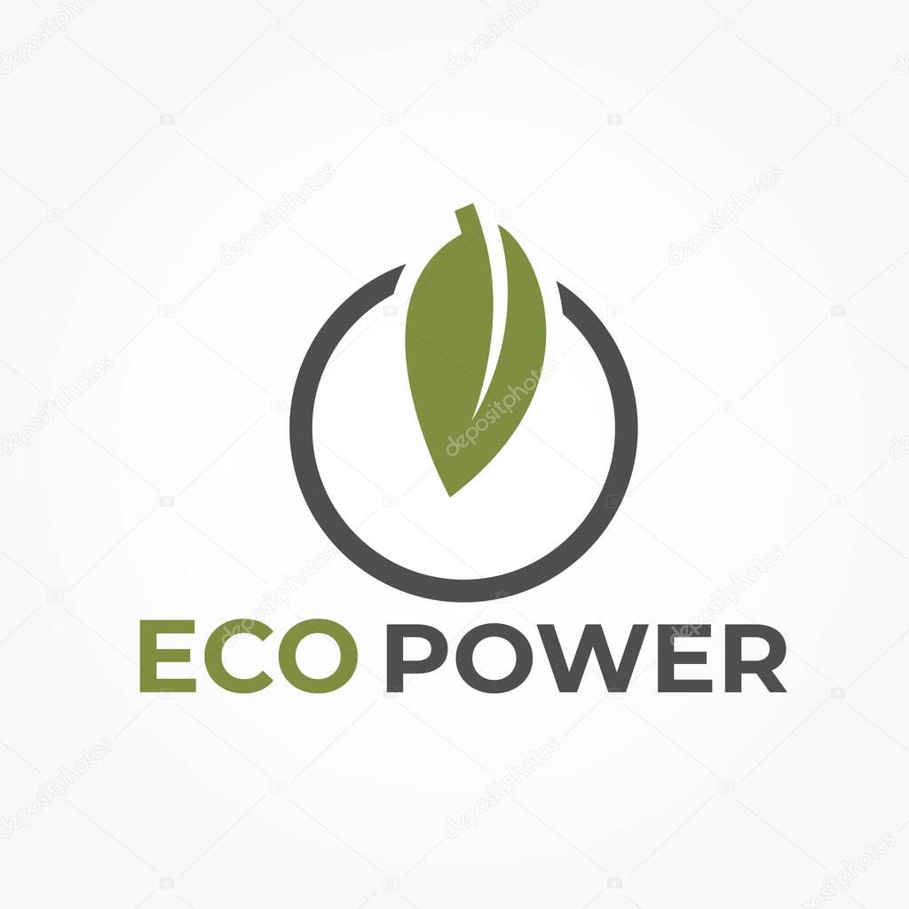 Logo Eco Power Icona Pulsante Interruttore Accensione Simbolo Dell ...