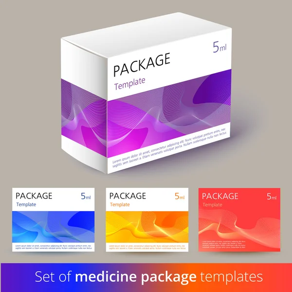 Set of medicine package design with 3d-template. Stock Vector Image by ...