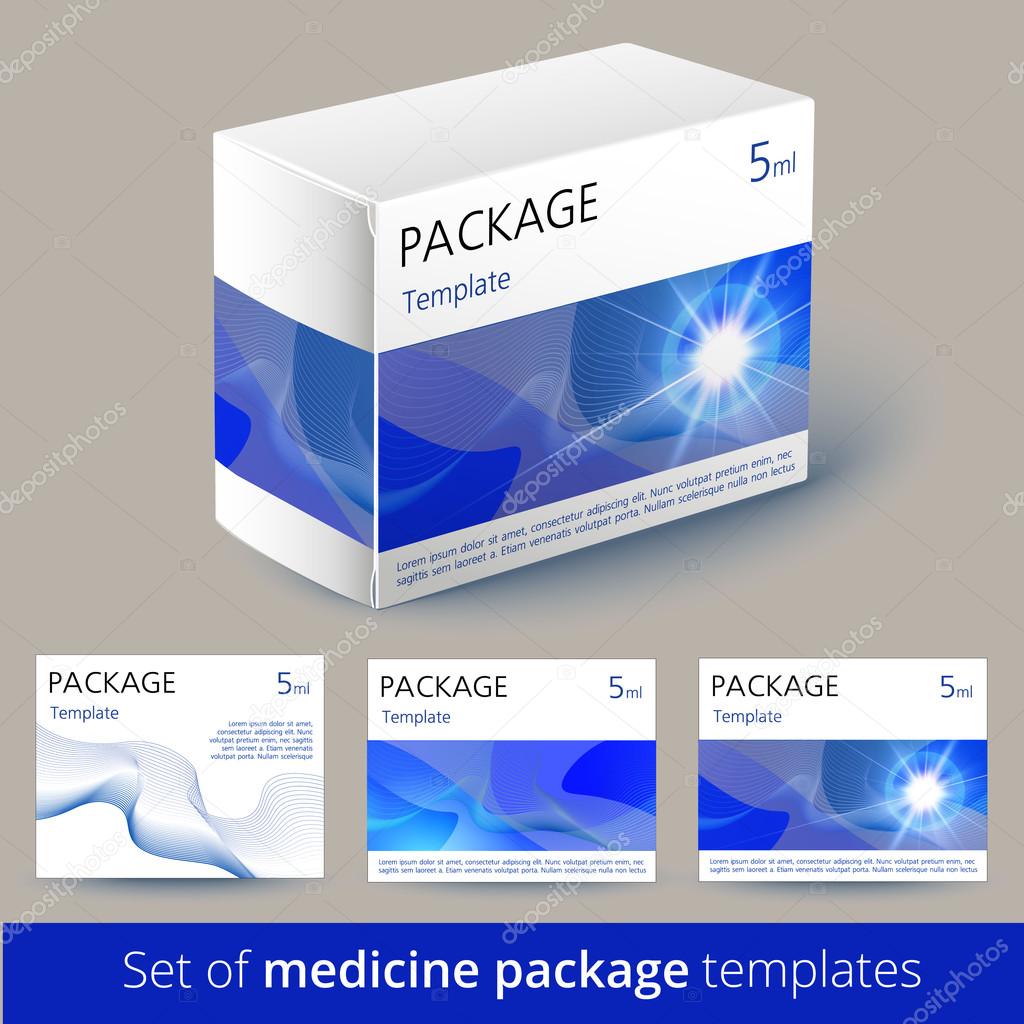 Set of medicine package design with 3d-template. — Stock Vector ...
