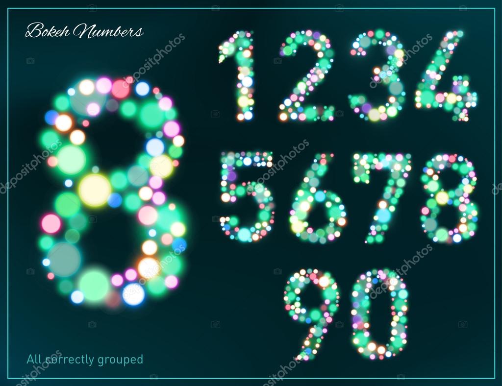 Background with numbers from bokeh lights Stock Vector by ...