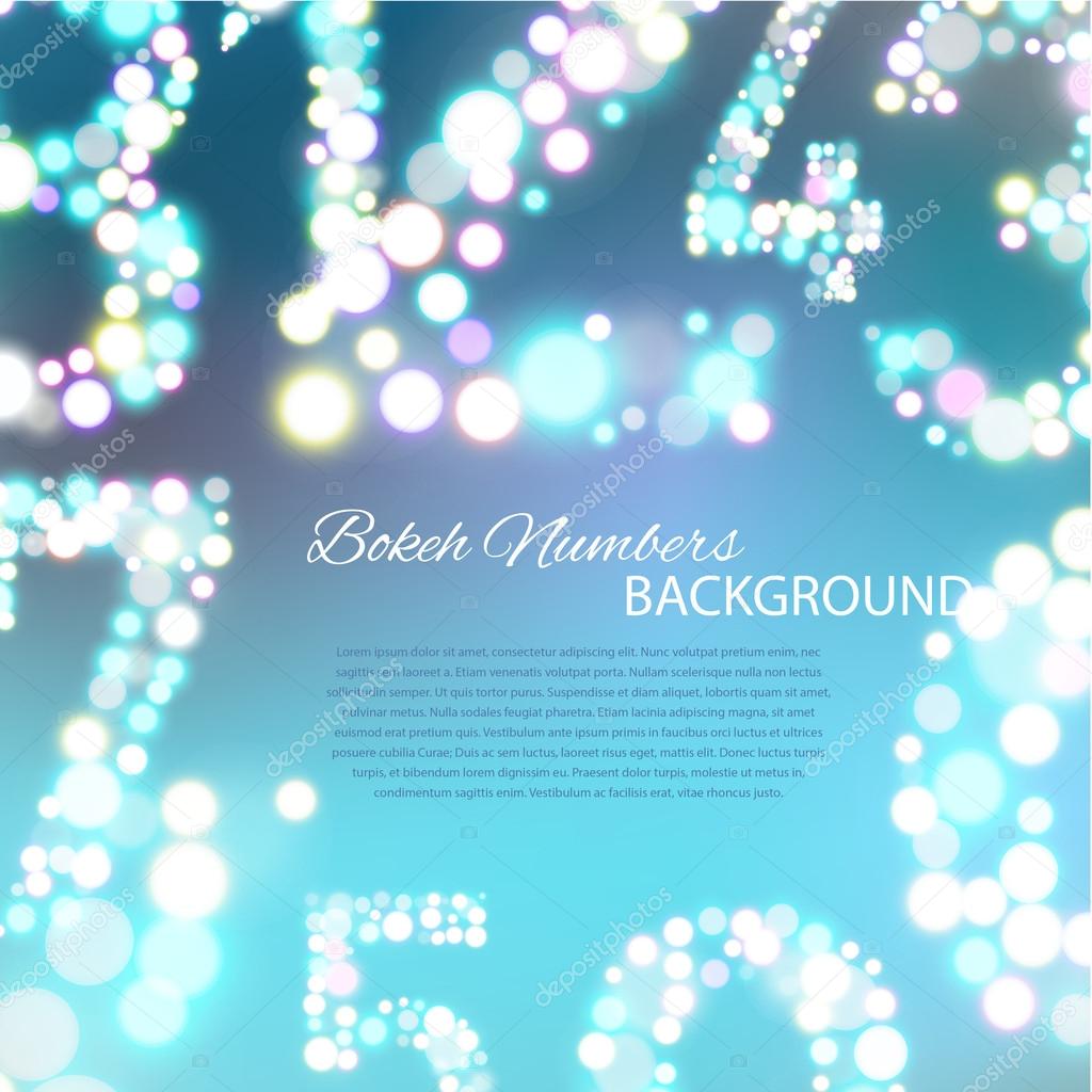Background with numbers from bokeh lights Stock Vector Image by ...