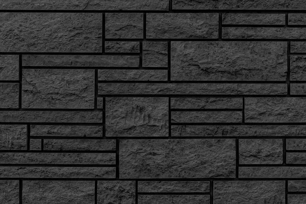 Black Brick Wall Dark Stone Texture Background — Stock Photo ...
