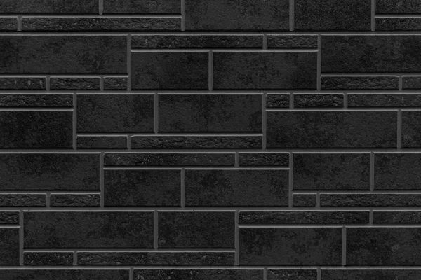 Black Brick Wall Dark Stone Texture Background — Stock Photo ...