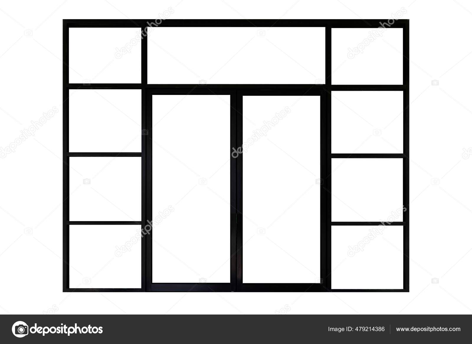 Vintage Black Painted Wooden Window Frame Isolated White Background ...