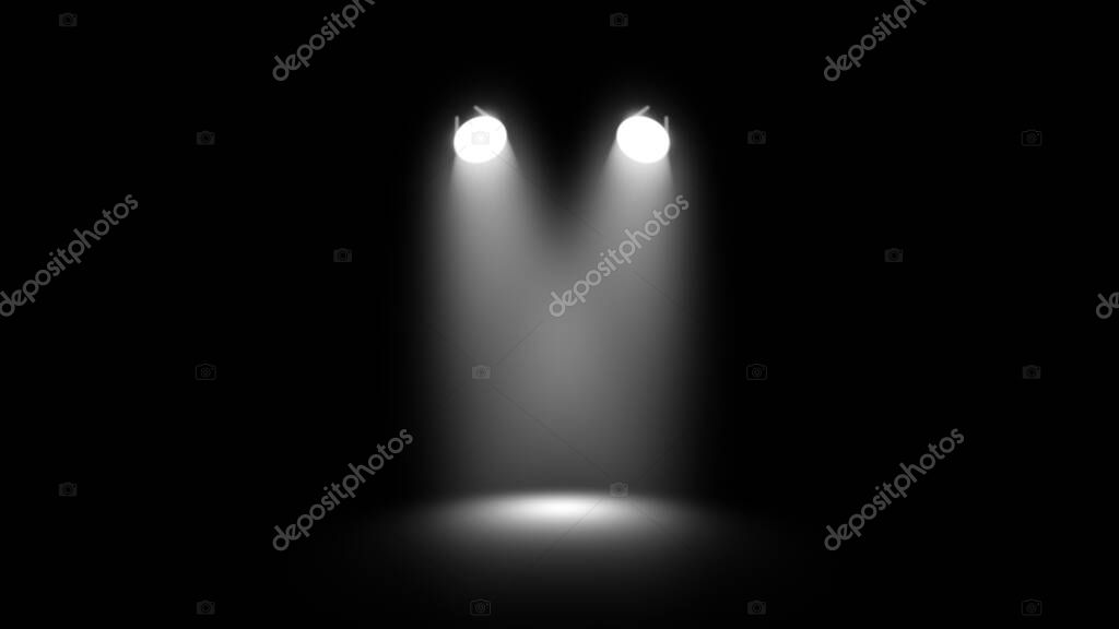 Proyector luminoso estadio arena luces. Proyector con humo sobre fondo ...