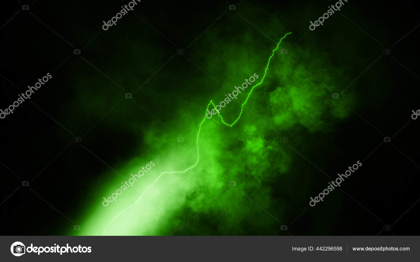 Green Lightning Storm