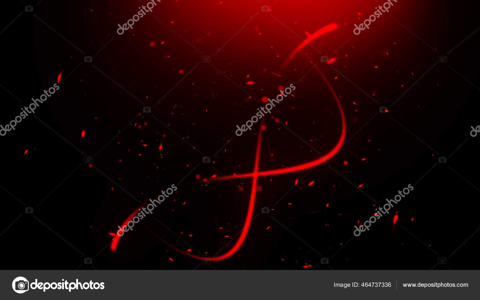 Perfect Red Fire Particles Embers Sparks Isolated Black Background ...
