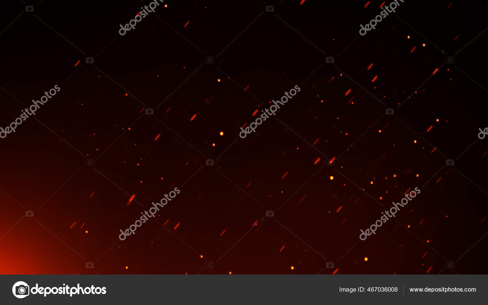 Perfect Red Fire Particles Embers Sparks Isolated Black Background ...
