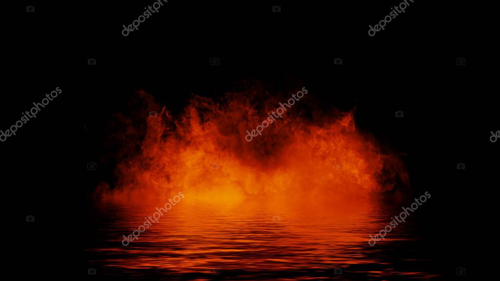 Fuego sobre fondo aislado. Efecto de explosión perfecto para decoración ...