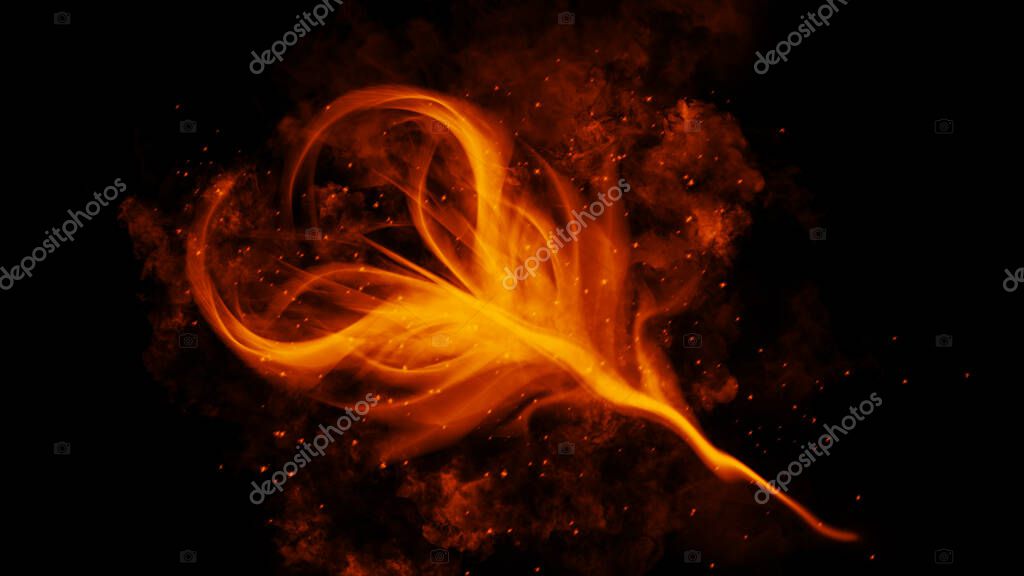 Fuego mágico sobre fondo aislado. Efecto de explosión perfecto para la ...