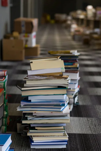 Library books pile Stock Photos, Royalty Free Library books pile Images ...