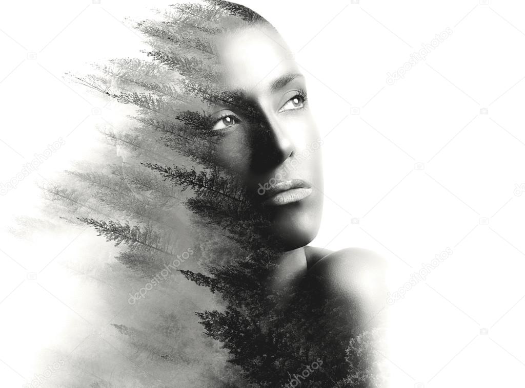 Double Exposure Portrait. Beauty and Nature Stock Photo by ©casther ...