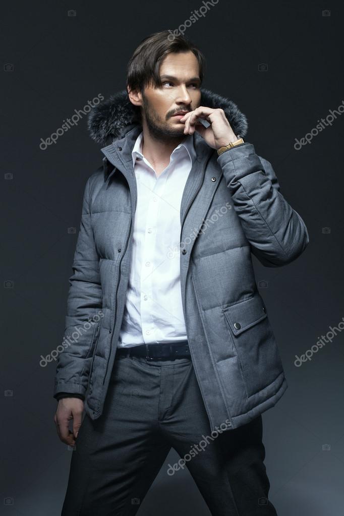 Handsome man in Winter Jacket Stock Photo by ©kiuikson 70947449