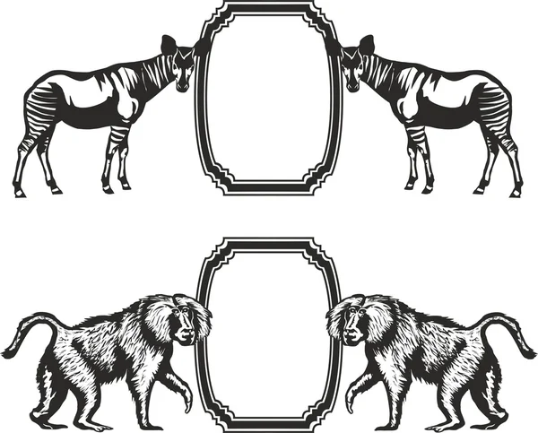 Frame with animals of Africa — Stock Vector © aleks1949 #65860189