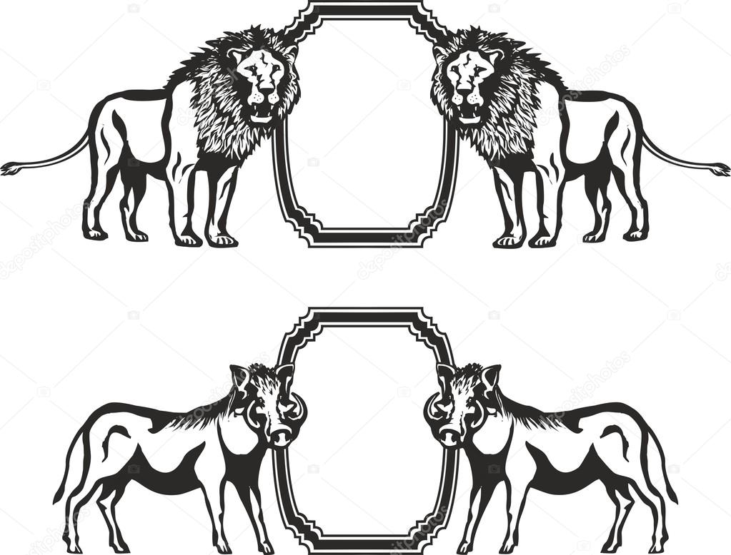 Frame with animals of Africa — Stock Vector © aleks1949 #65860189