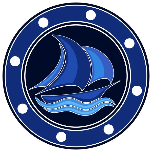 Sailing vessel Logo in the sea. — Stock Vector © Designer_an #108991406