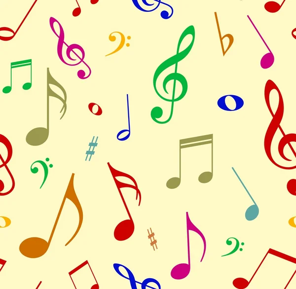 Music Notes Clefs Seamless Pattern Vector Colorful Musical Texture ...