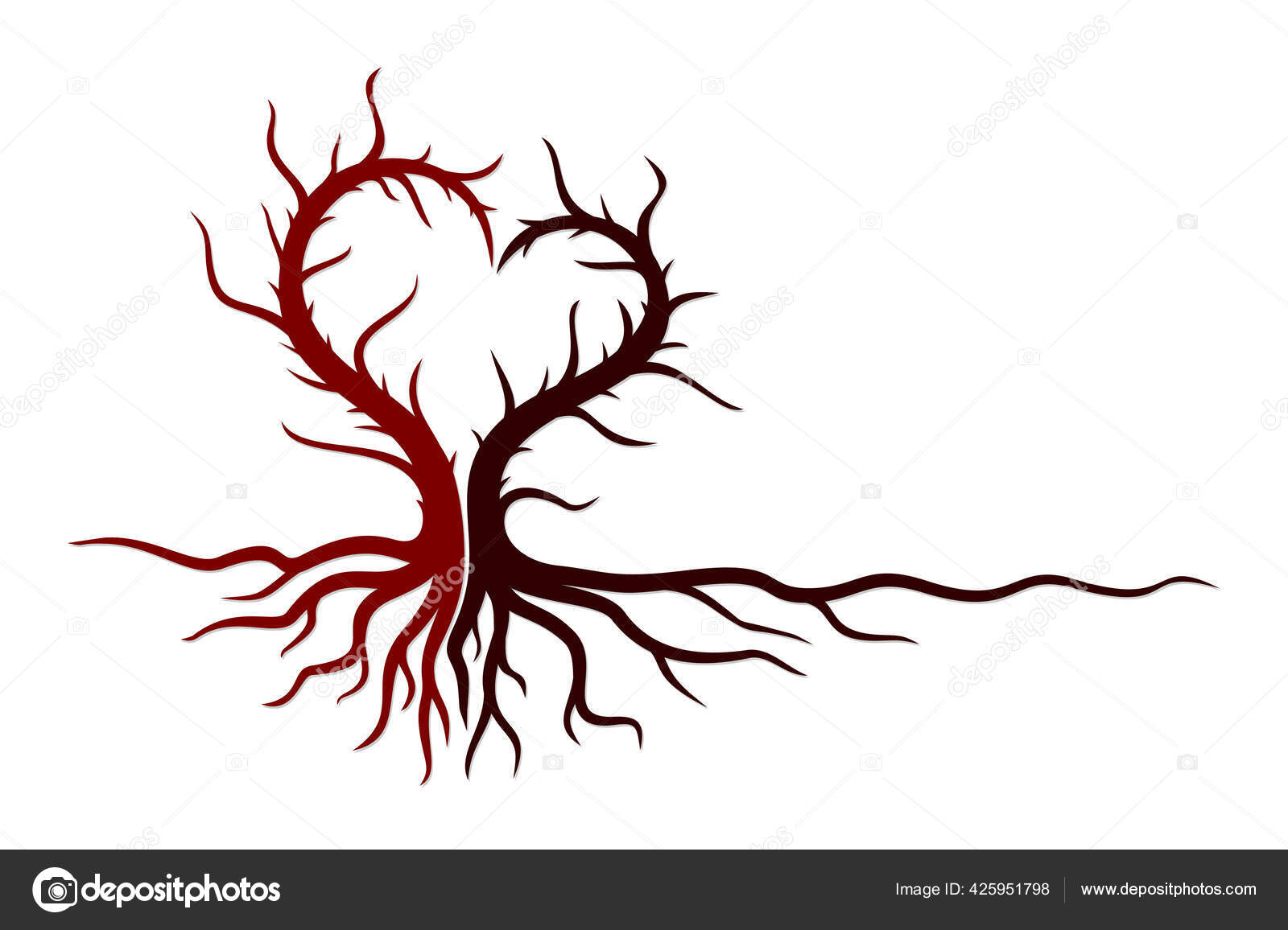 Tree Roots Drawing Heart