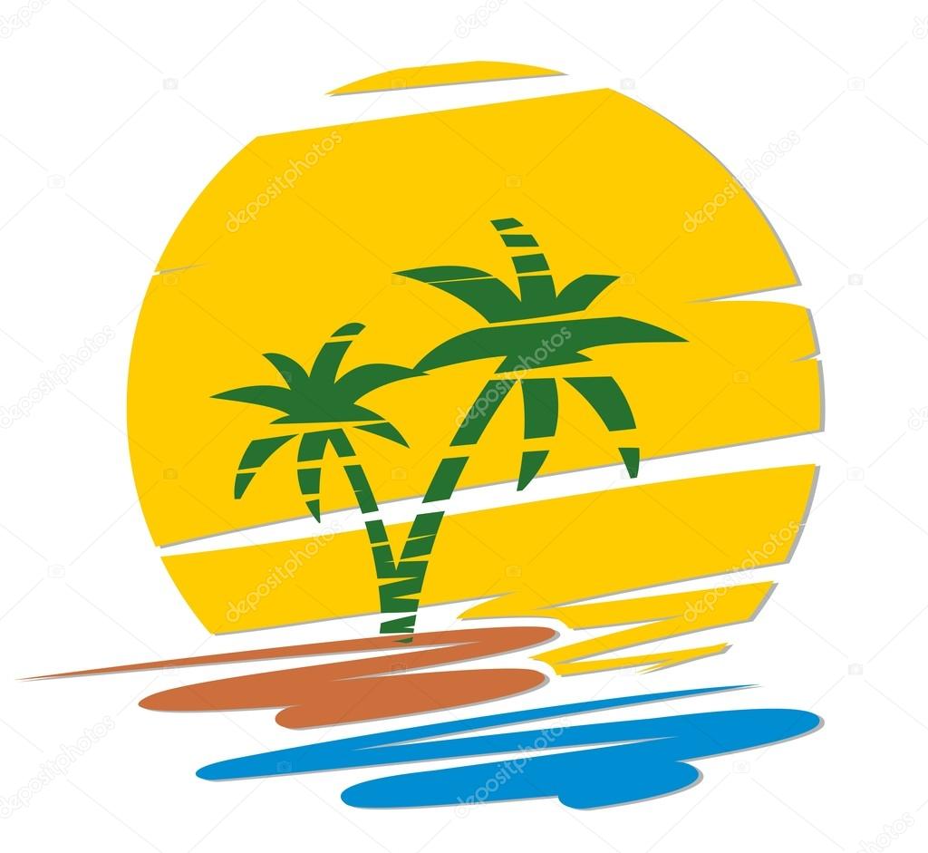 Logo isla tropical . Vector de stock #93443210 de ©Designer_an