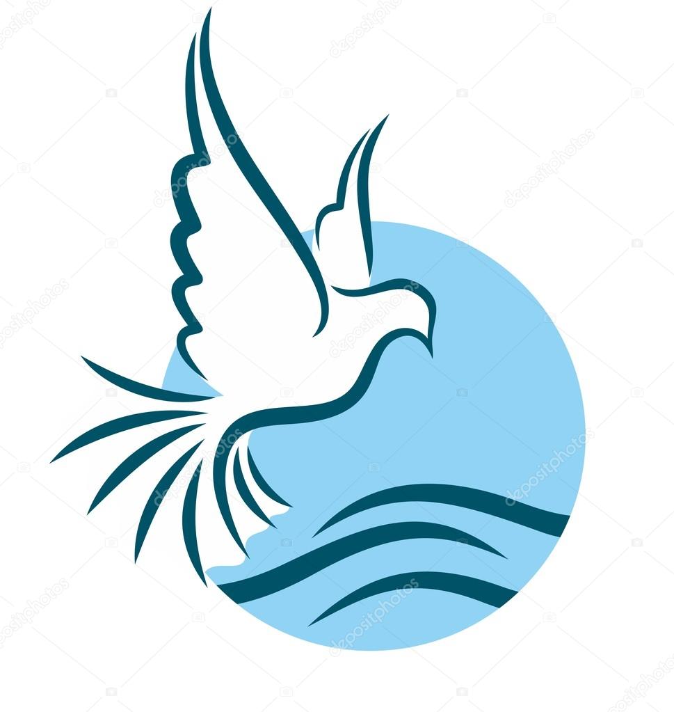 Logotipo con una paloma . Vector de stock #95714088 de ©Designer_an