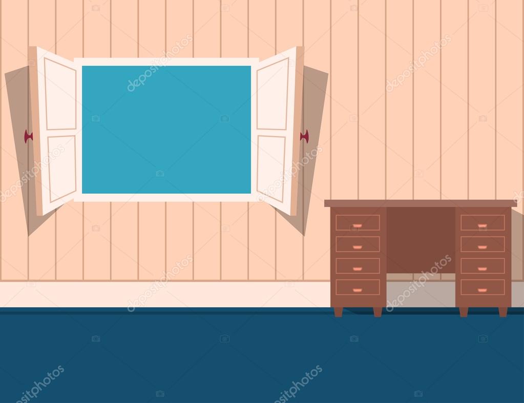 Cartoon style open window in a room Stock Vector Image by ©mrhighsky ...