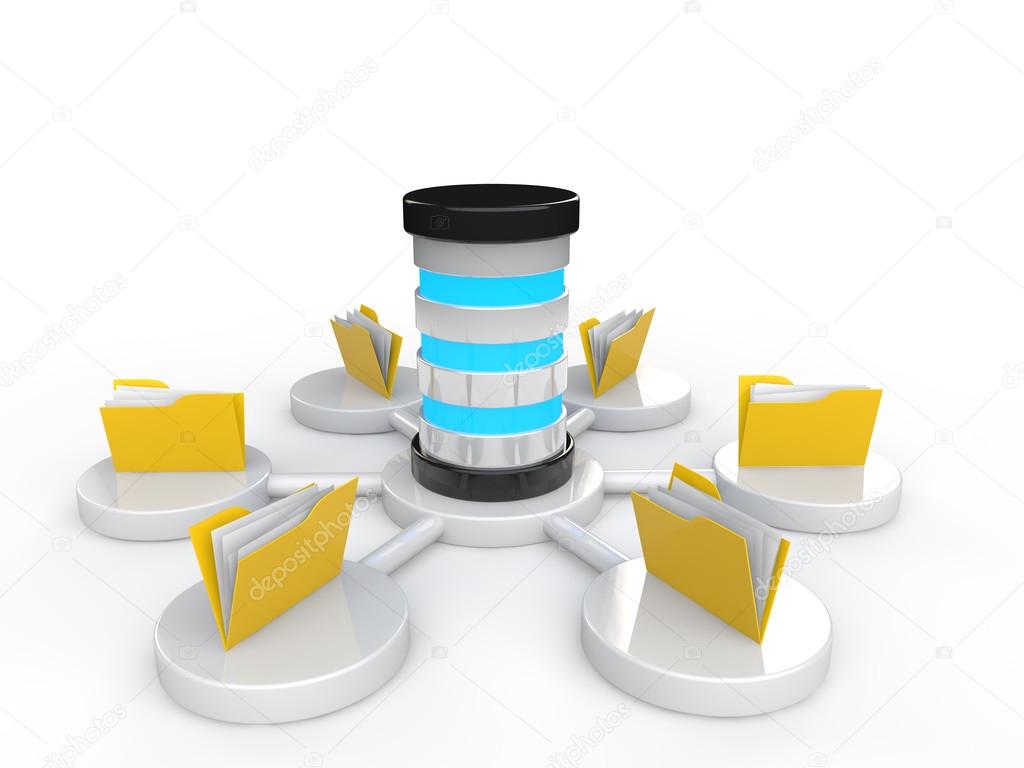 3d server and file folders — Stock Photo © mrhighsky #80381626
