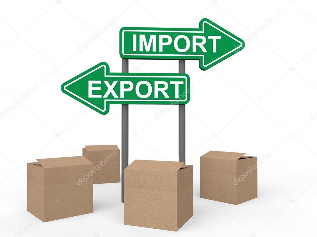 3d boxes and import export sign Stock Photo by ©mrhighsky 80382750