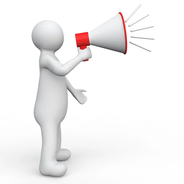 Man and megaphone 3d illustration Stock Photo by ©mstanley 123433148