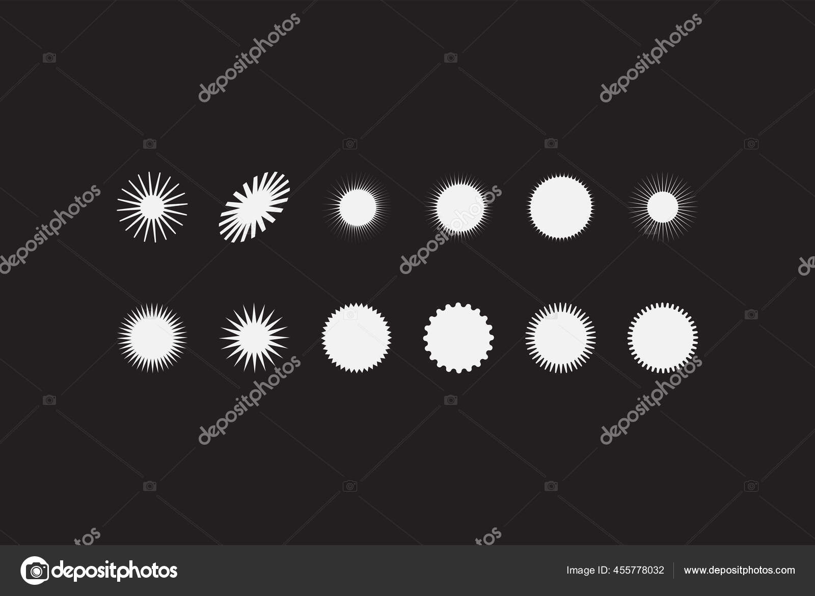 Stylised Star Element Vector Set Here Many Variations Usual Shapes ...