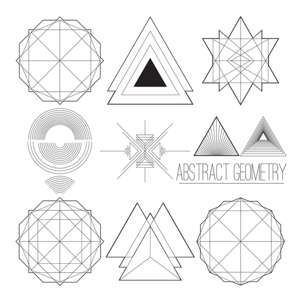 Geometric shapes design | Set of geometric shapes, triangles, line ...