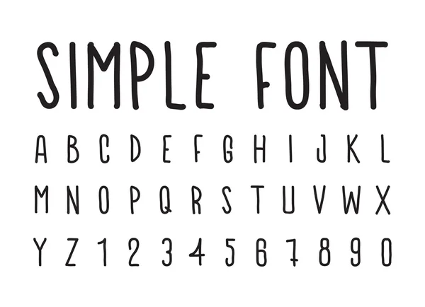Simple monochrome hand drawn font. Complete abc alphabet set. Vector ...