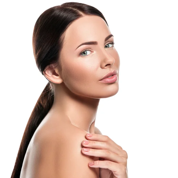 Woman with beautiful clean face Stock Photo by ©AY_PHOTO 106346372