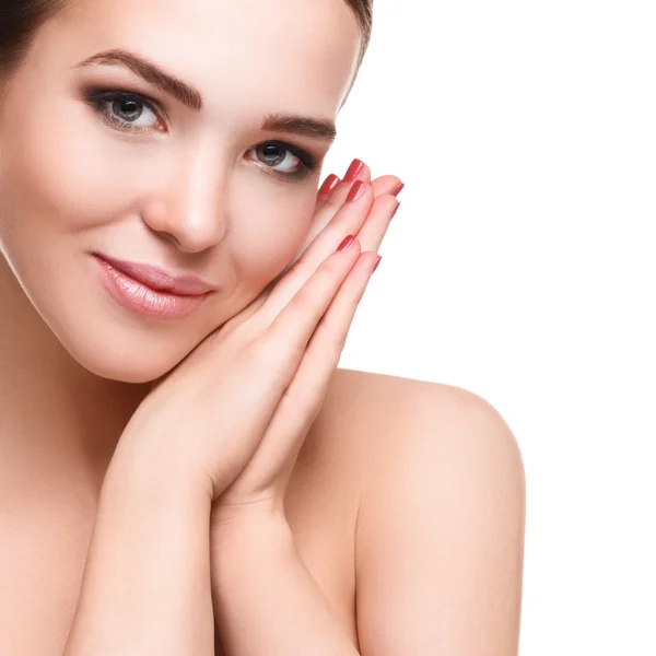 Woman with beautiful clean face Stock Photo by ©AY_PHOTO 106346372