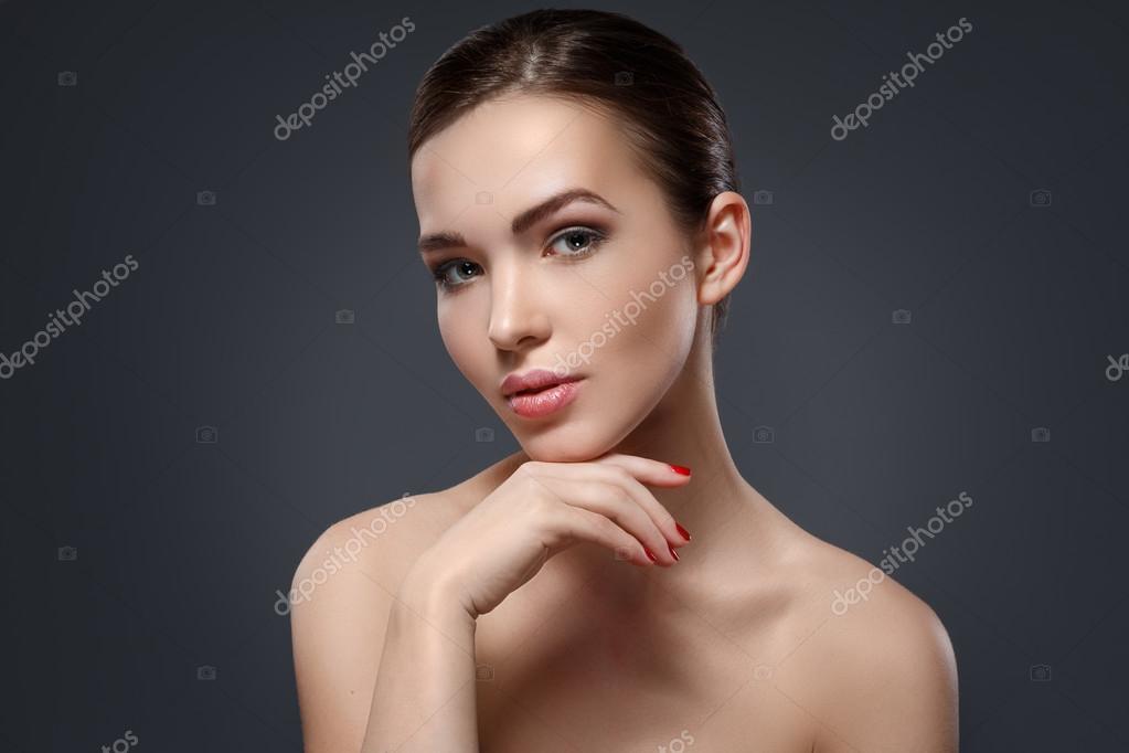 Woman with beautiful clean face Stock Photo by ©AY_PHOTO 106346044