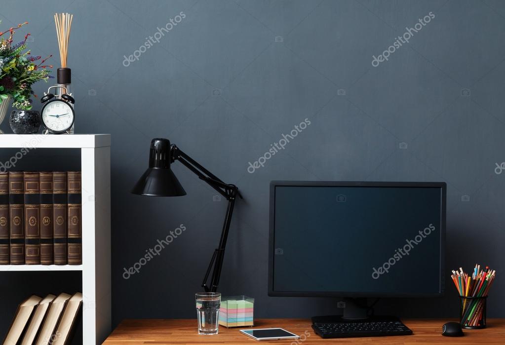 Modern workplace with computer Stock Photo by ©AY_PHOTO 110042174
