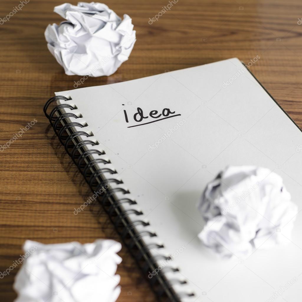Notebook with crumpled paper Stock Photo by ©ammza12 54933279