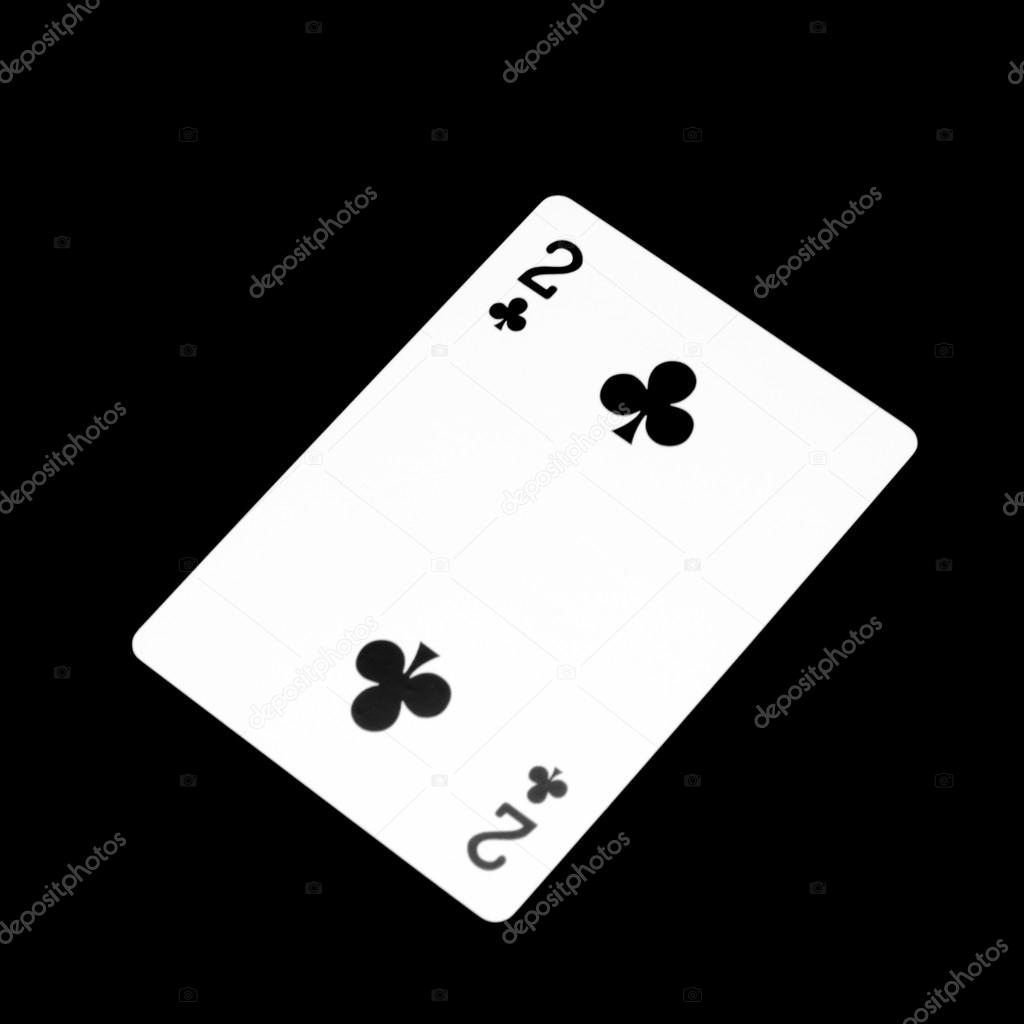 Tarjeta de trébol número dos aislada en negro — Foto de stock #54938683 ...