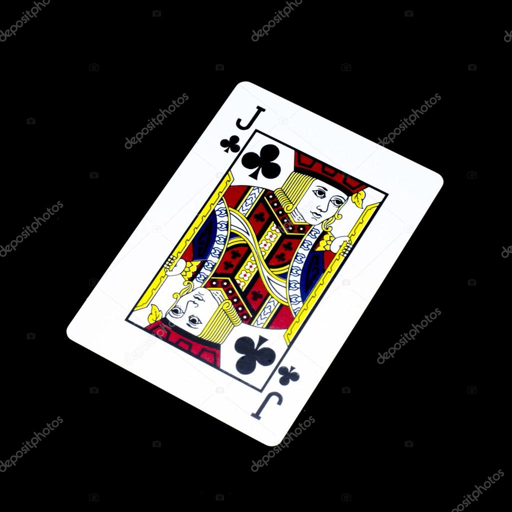 Jack clover card isolated on black — Stock Photo © ammza12 #54938713