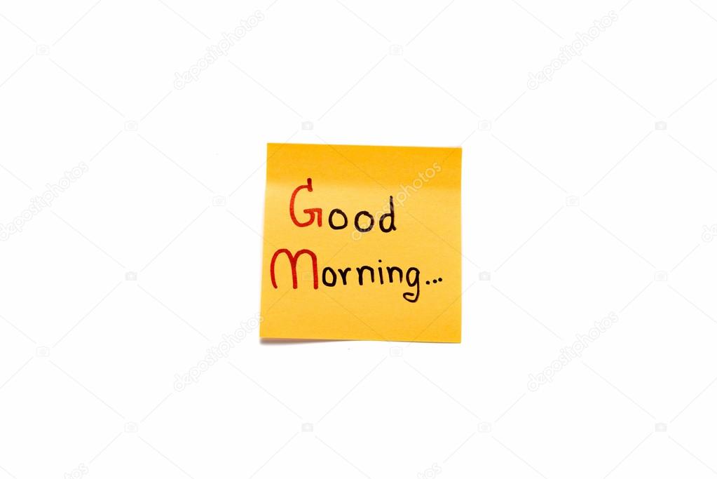 Sticky note write Good morning — Stock Photo © ammza12 #72991153