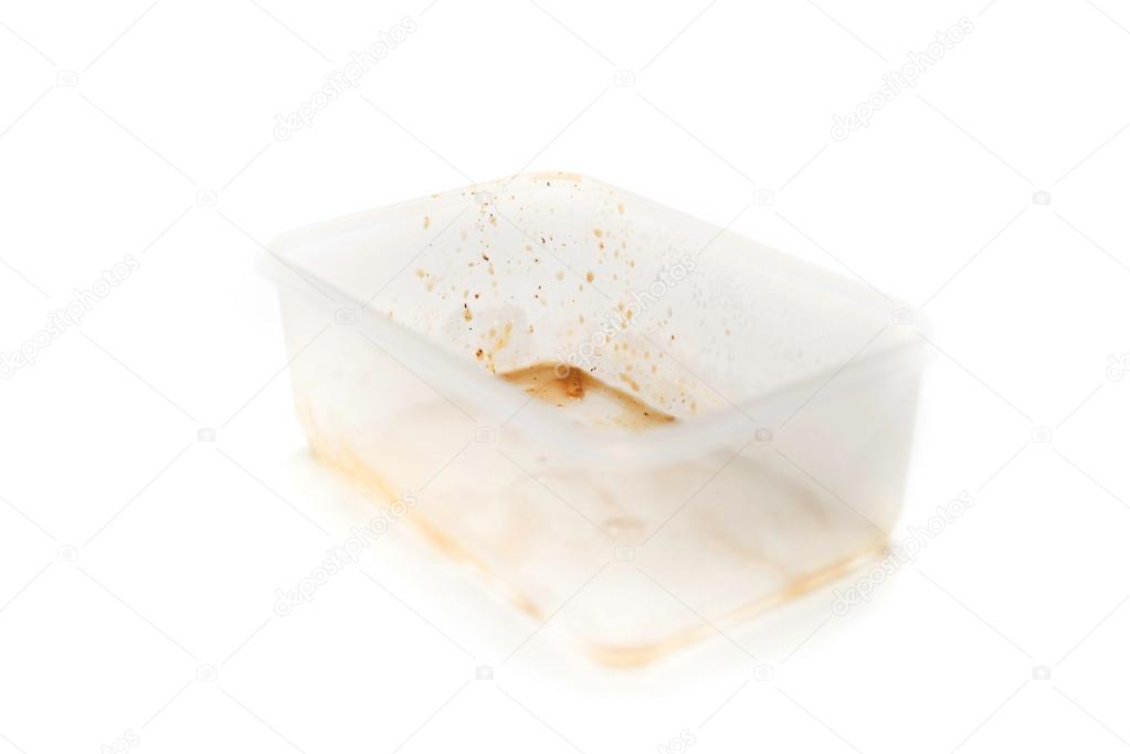 Dirty food plastic container box Stock Photo by ©ammza12 73091089