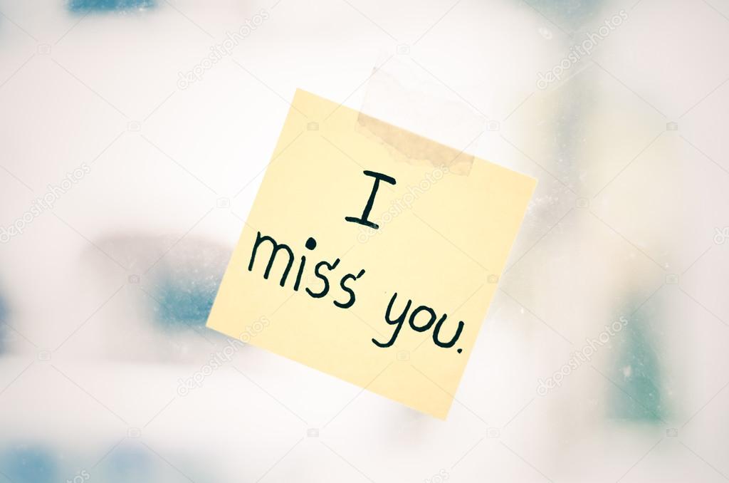I miss you word on sticky note — Stock Photo © ammza12 #78279896
